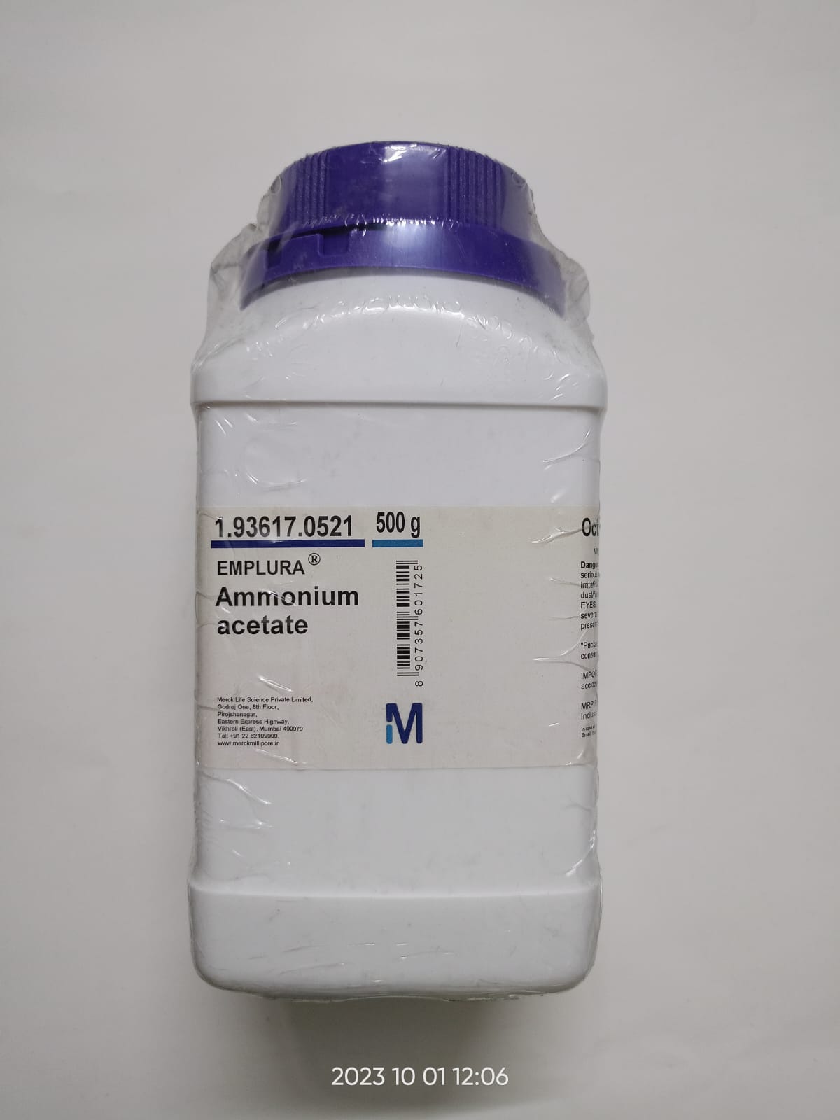 Ammonium Acetate ,500 gm,merck - Tanjim Scientific and Medical Company